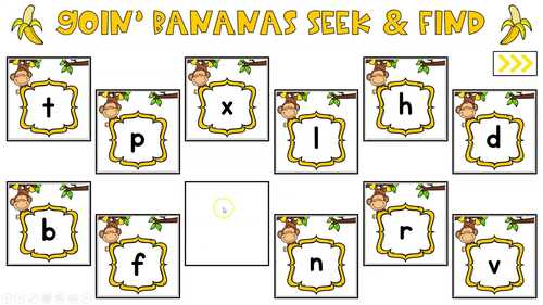 Letter Names and Sounds Seek & Find Digital Game: Goin' Bananas | TPT