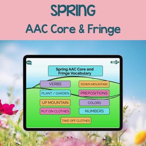 Spring NO PREP AAC Core Vocabulary & Fringe Thematic Language Activity