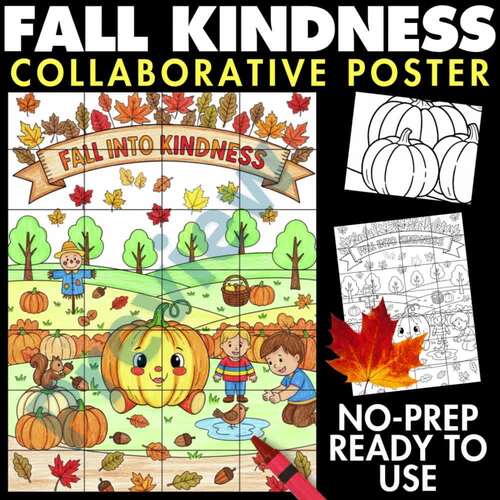 Fall Kindness Collaborative Coloring Poster Activity Class Mural ...