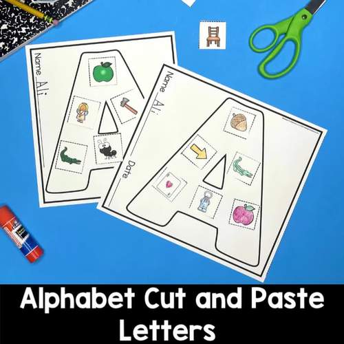 Alphabet Cut and Paste Worksheets - Literacy Center - Letter Names and ...