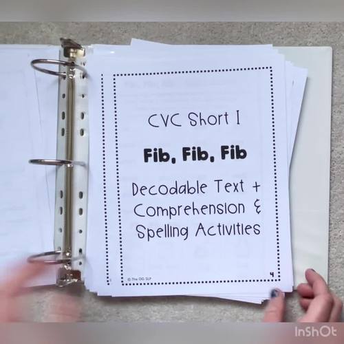 Decodable Passages CVC Short I with Comprehension and Spelling Activities
