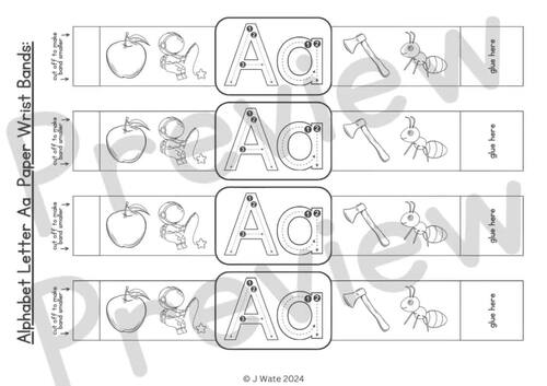Alphabet Practice Bracelets | Letter A Tracing Sounds & Recognition ...