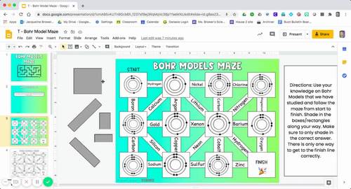 Bohr Models Maze Digital and Printable by Brower Power Science | TPT