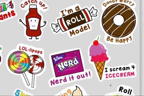 Cute Printable Stickers for Cricut & Cameo (Food Puns)- great for ...