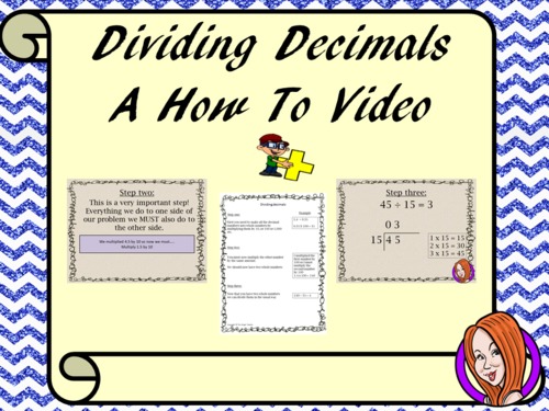 Dividing Decimals a How To Video by The Ginger Teacher | TPT