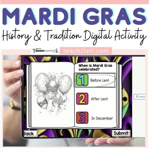 Mardi Gras Fat Tuesday Facts Reading Comprehension Activities Digital ...