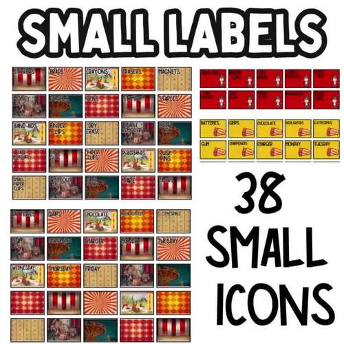 Circus Teacher Toolbox Labels with Circus Editable Templates Included