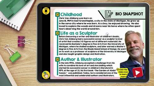Chris Van Allsburg LINKtivity® (Digital Biography Activity) | TPT