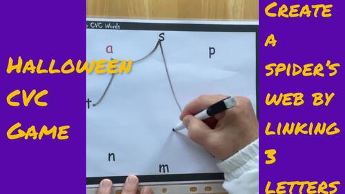 Halloween CVC Spider Web Letter Sequence FUN & 50+ Word Cards for ...