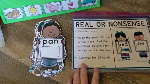 Real or Nonsense CVC Words Activity by Fun Hands-on Learning | TPT