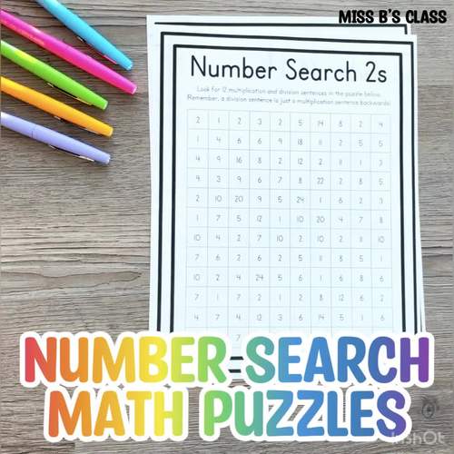 Number Search Math Puzzles Bundle | Addition & Subtraction by Miss B's ...