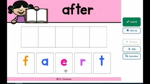 Sight Word Build First Grade Boom Cards ™ by Miss Faleena | TPT