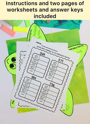 Place Value Expanded Form Math Craft by Ally Riopelle - Coloring Sunshine