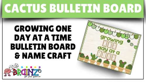 Cactus Bulletin Board Kit | Editable Labels, Bunting, Borders & Name Craft