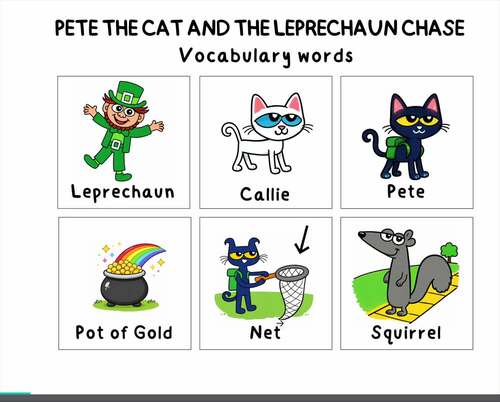 Blue Cat & Leprechaun Chase Visual Support Reading Write Trace March St ...