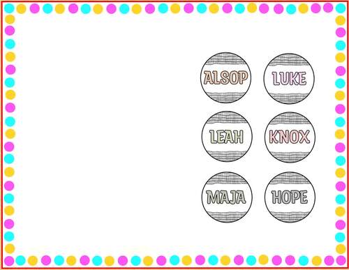 Printable Student Name Labels, Editable Classroom Labels, Book Bin Labels