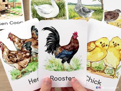 On the Farm Flashcards: Printable Farm Animals & Rural Life Flash Cards