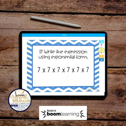 6EE1 Exponents & Expressions Boom Cards™ | Distance Learning Digital ...