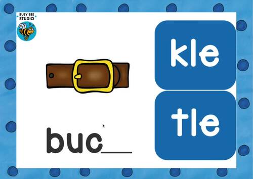 Words Ending in LE Boom Cards Final Stable Endings KLE TLE SLE ZLE