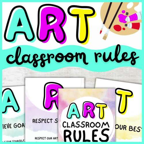 Art Class Rules Posters | Art Classroom Decor Bulletin Board Back to School