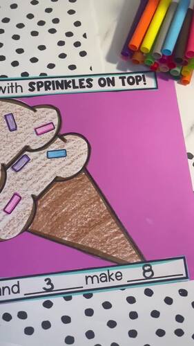 Ice Cream Addition Math Craft by The Teaching Diva Corner | TPT