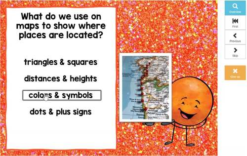 Map Skills Boom Cards™ Review Game | Digital Task Cards | Distance Learning