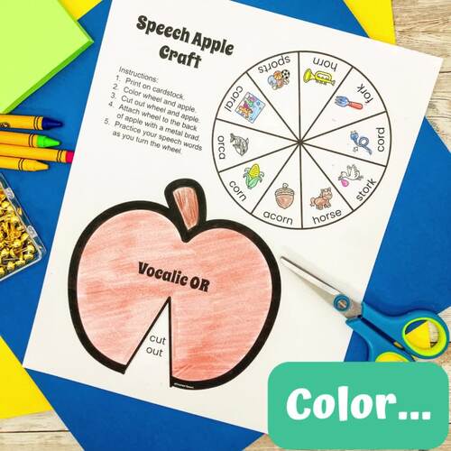 Apple Craft Speech Therapy Articulation Language Sequencing Fall Craftivity