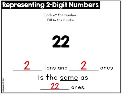Representing 2-Digit Numbers for Google Slides by ONEderful In First