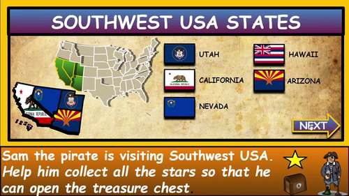 South West USA States: Google Slides, Distance Learning + PPT + Worksheet