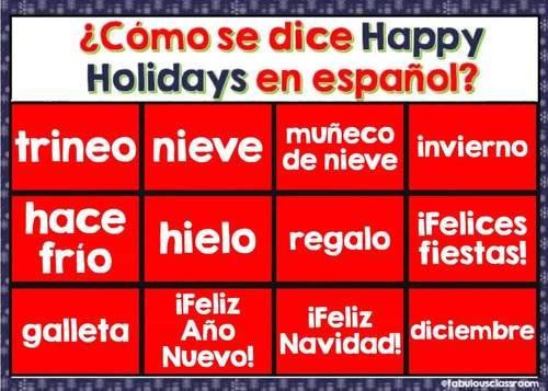Spanish Winter Holidays and Clothing Vocabulary Boom Cards | TPT