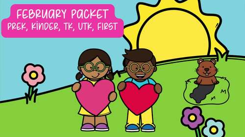 February Morning Work Packet Worksheets PreK Kindergarten First Grade TK