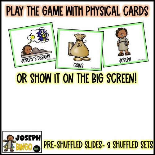 Joseph Bible Bingo for Sunday School Bible Games l Young Joseph Bingo