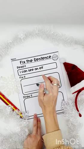 Christmas Sentence Structure Grammar Worksheets Fix the Sentence 1st Grade