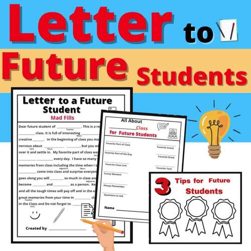 Letter to Future Students Activity Mad Fills Resource End of School Year