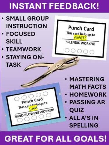 Classroom Reward Punch Cards | Editable Student Incentives for Positive ...