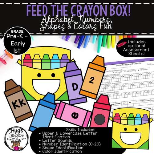 Feed the Crayon Box! Alphabet, Numbers, Shapes & Colors Fun | TPT