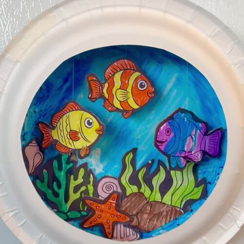 Fish Tank Paper Bowl Craft! by Teacher Jay-C Lab | TPT