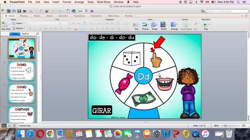 Ruleta de Sílabas en PowerPoint | Letra D | Lectura Inicial by Sra Tatiana