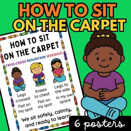 Carpet Expectations Visual Posters | How to Sit on the Rug | Sitting ...