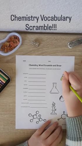 Chemistry Vocabulary Word Scramble and Draw Activity - Middle School ...
