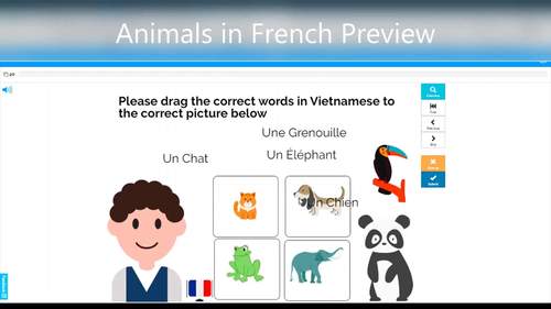Animals French BOOM Cards™ for Distance Learning by Language Forum