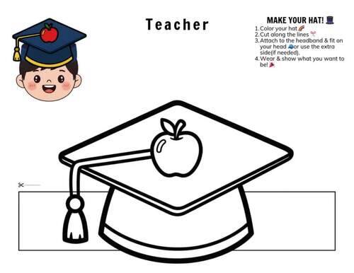 Labor Day Community Helper Hats, 15 Occupations Coloring, Career ...