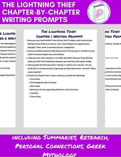 88 The Lightning Thief Chapter-by-Chapter Writing Prompts | TPT