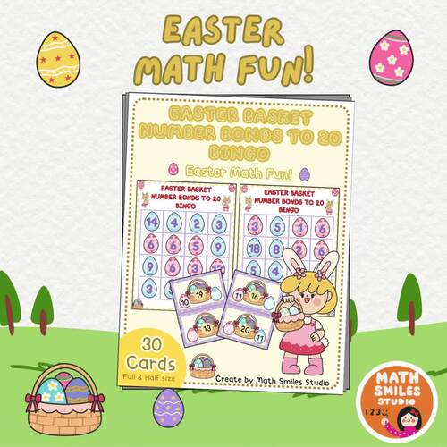 Easter Basket Number Bonds Within 20 Bingo (4x4) | Math Game for 1st ...