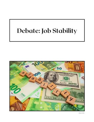 Job Stability: DEBATE with TEMPLATES by The EFL Classroom Today | TPT