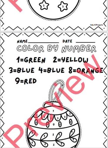 Color by Number : Christmas Ornament Fun Activity for Kids! by Halo ...
