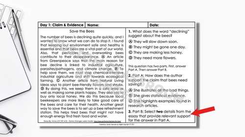 STAAR Identifying Author's Claim & Evidence Bell Ringers High School ...