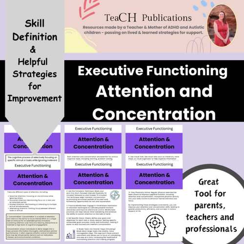 ADHD Executive Functioning Improvement Tool Stay on Task Attention ...