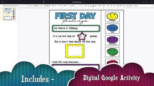 First Day Feelings | Back To School Social & Emotional Learning Activity