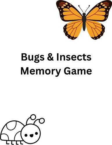 Bugs & Insects Matching Games | Memory, Alphabet & Count Activities ...